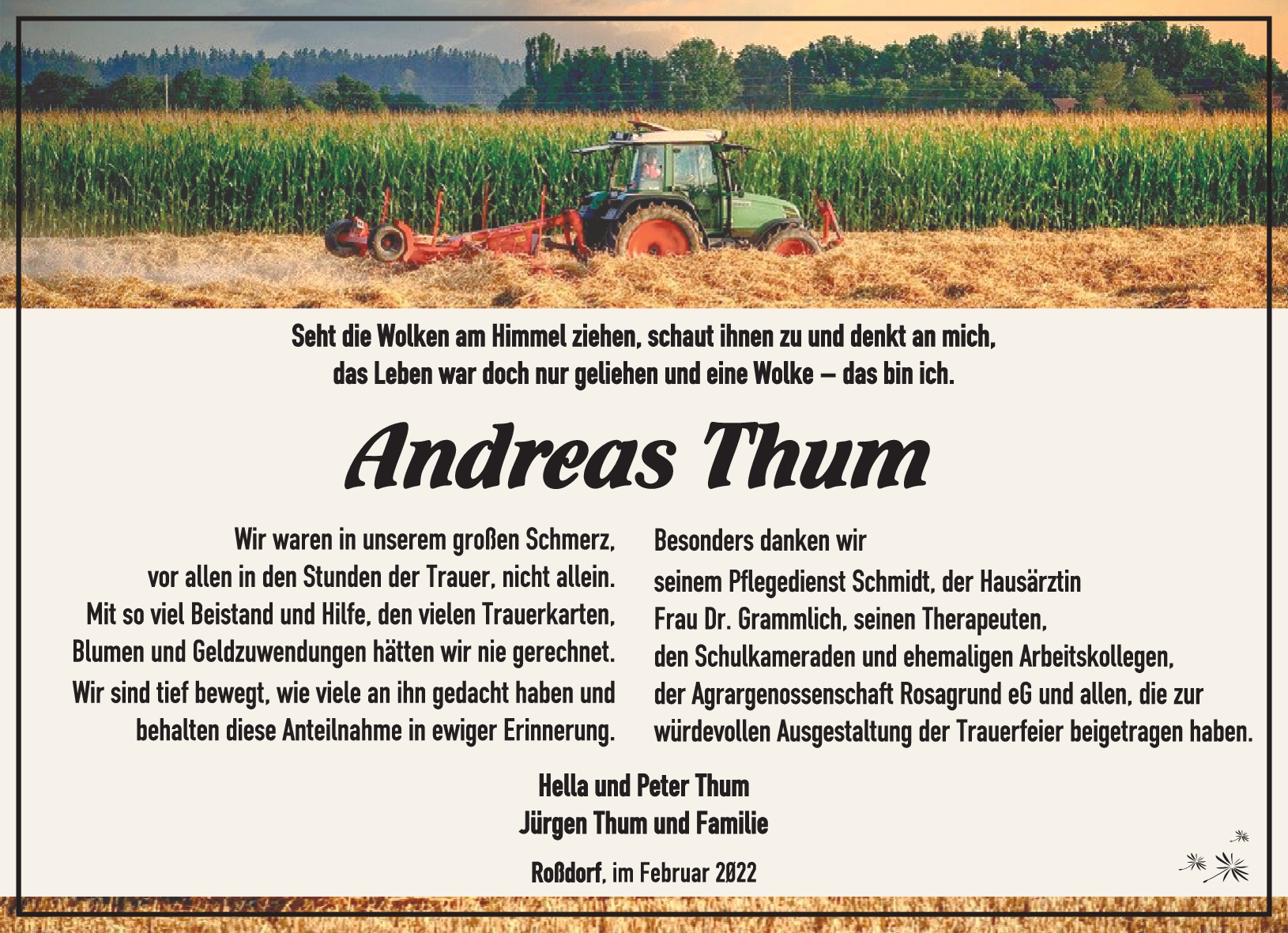 Andreas Thum | Trauerportal Zehner