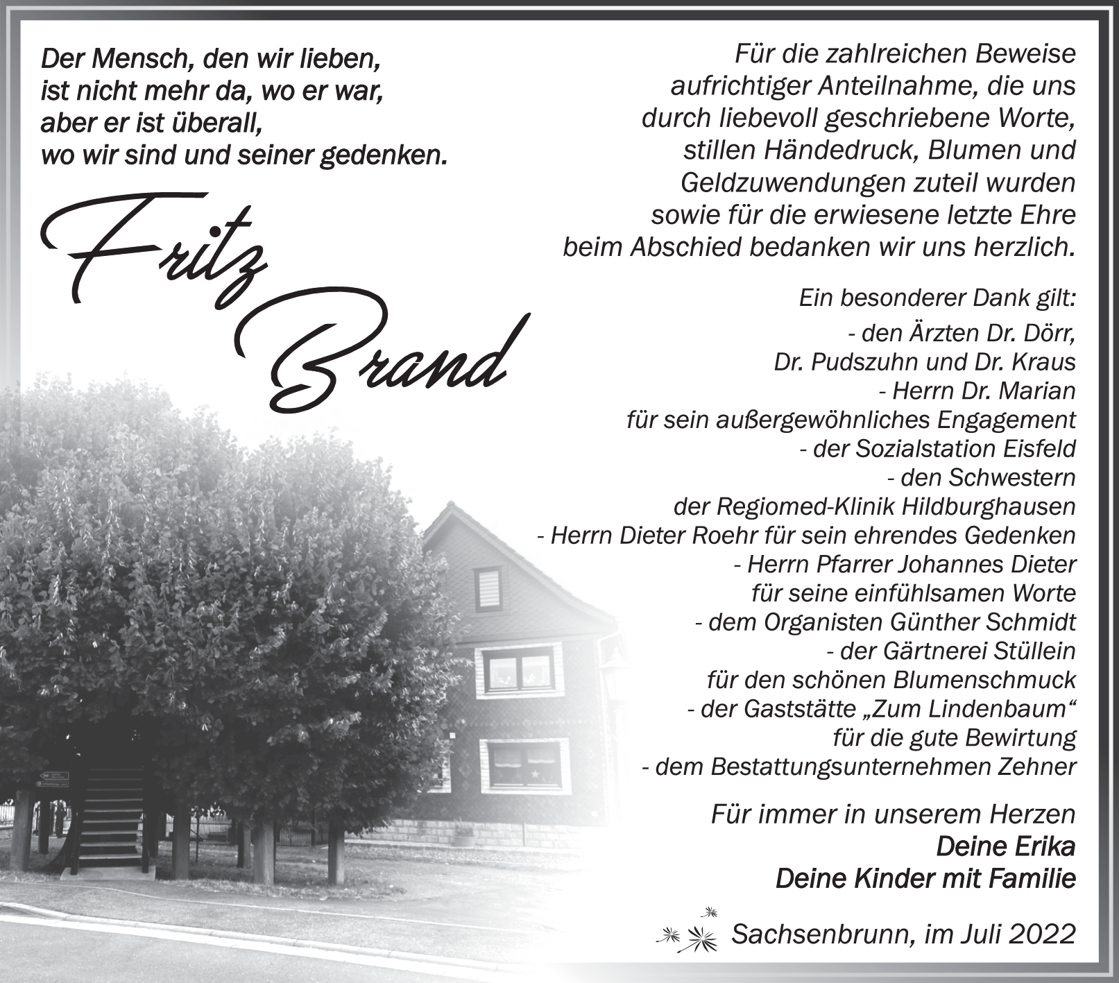 Fritz Brand | Trauerportal Zehner