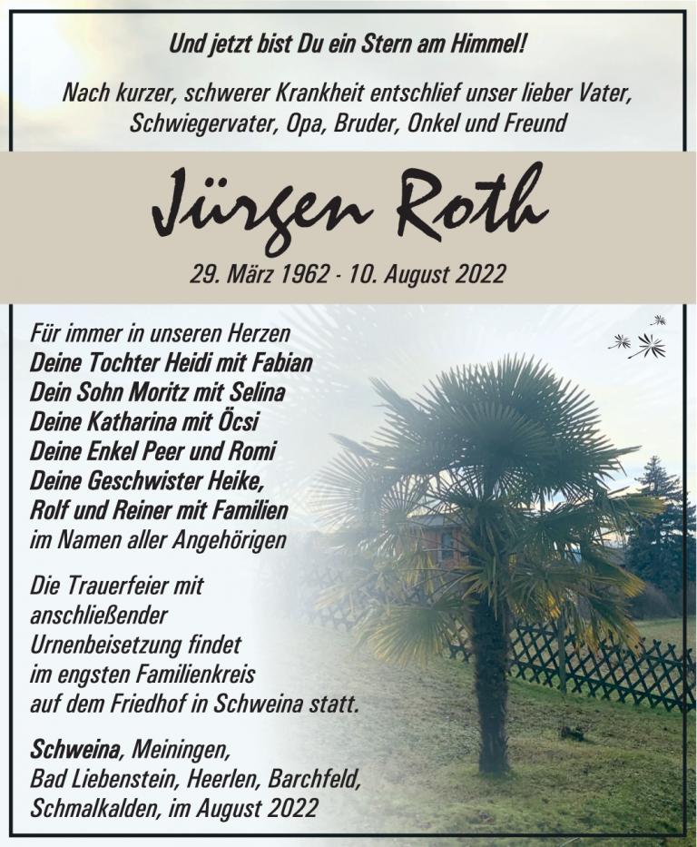 Jürgen Roth | Trauerportal Zehner