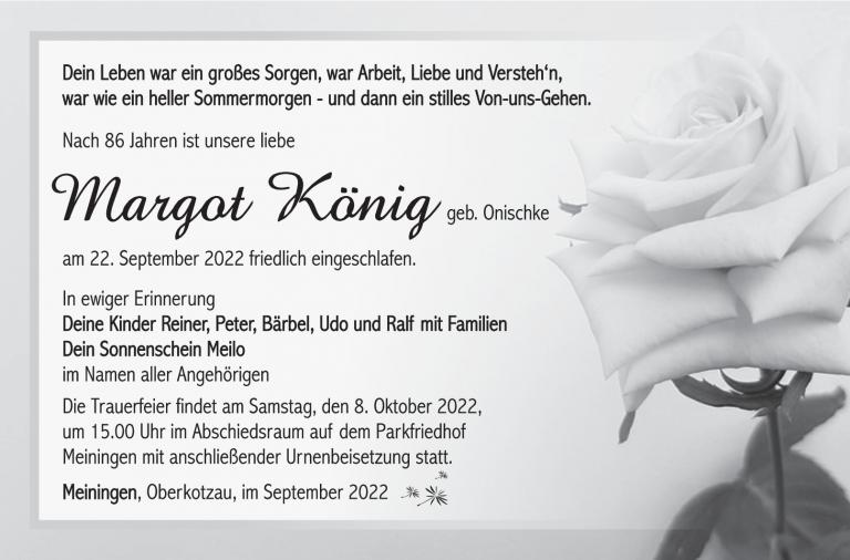 Margot König | Trauerportal Zehner